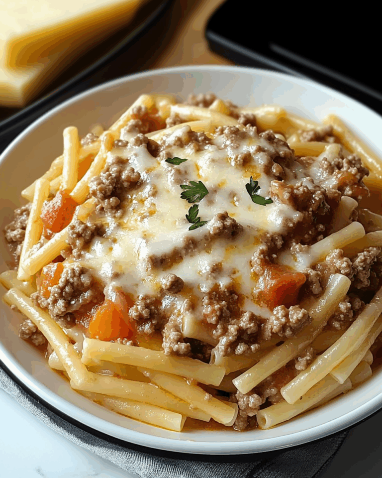 Creamy Rotel Pasta with Ground Beef