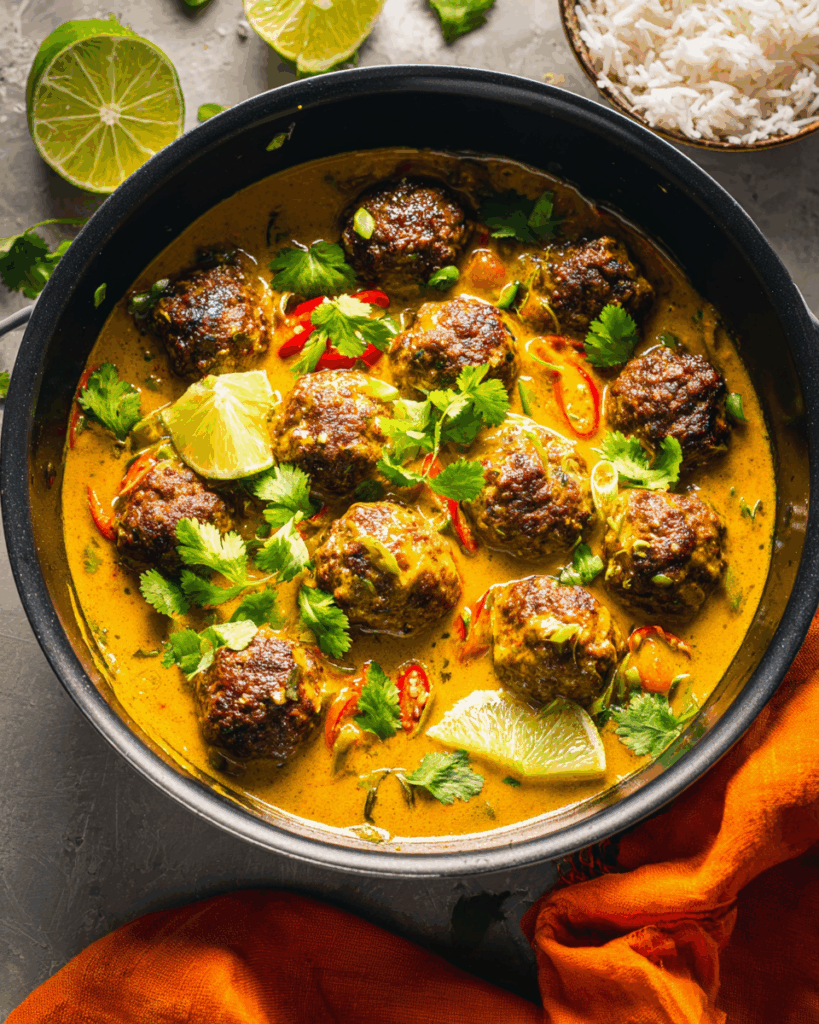 Jerk Meatballs in Coconut Curry Sauce