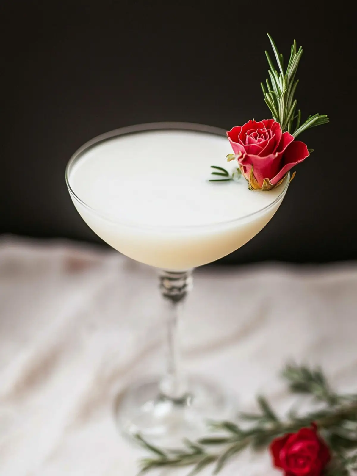 Irresistible White Rosemary Rose Coconut Cocktail for Winter