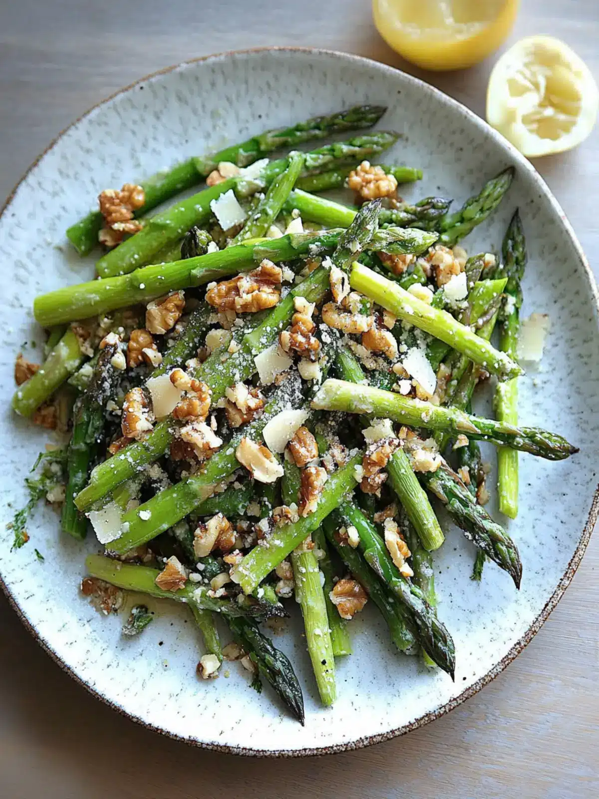 Easy Raw Asparagus Salad with Walnuts & Parmesan for Delicious Freshness